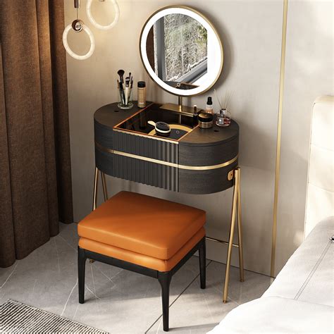 Everly Quinn Adaisia High Quality Makeup Vanity Set Glass Top Includes Makeup Stool Very Easy