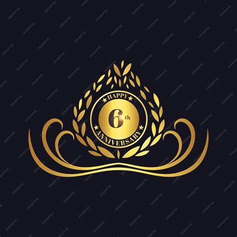 Plantilla De Diseño De Letras Del Sexto Aniversario Vector E Ilustración Vector Premium