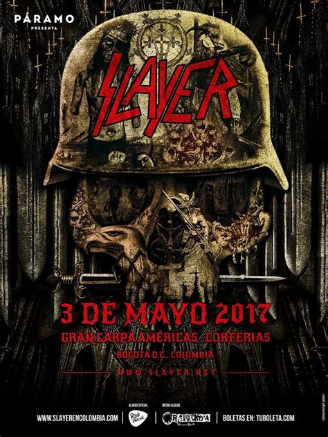 Slayer Regresa A Colombia En El 2017 Thrash Metal Slayer Slayer Band