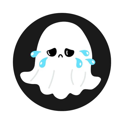 Premium Vector Cute Sad And Crying Ghost Character