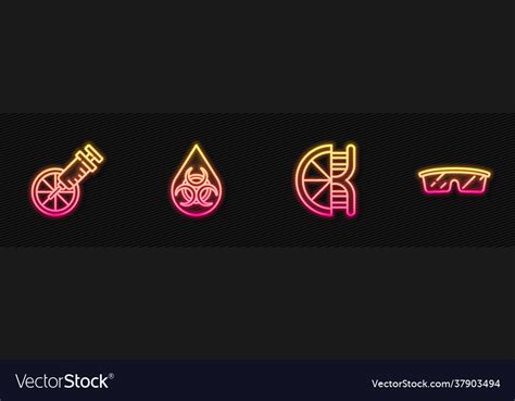 Set Line Genetically Modified Orange Gmo Vector Image