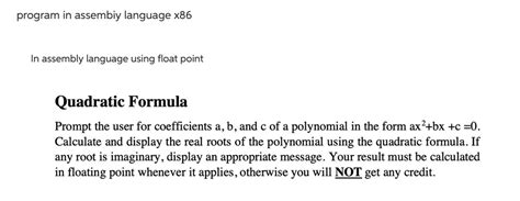 Solved Program In Assembiy Language X86 In Assembly Language