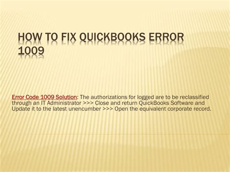 ppt solved qb error 1009 powerpoint presentation free download id