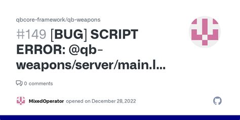 Bug Script Error Qb Weaponsservermainlua179 Attempt To Index A