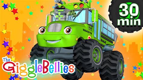 Wheels On The Bus 30 Minute Special Monster Trucks Gigglebellies