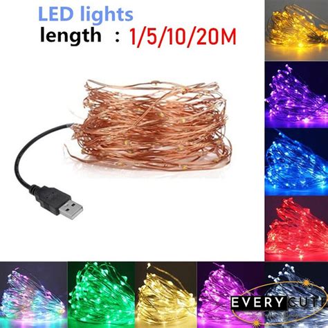 1m5m10m20m Usb Led String Lights Bulb Outdoor Waterproof Garlands