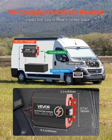 Vevor 12v Dc To Dc Battery Charger 40a 500w Output