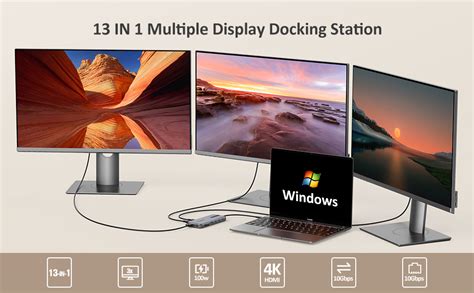 Mua Usb C Laptop Docking Station Dual Monitor 13 In 1 Docking Station Triple Monitor Hub
