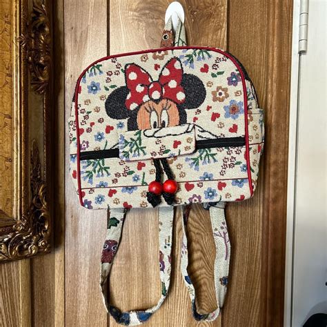 Upcycled Minnie Mouse Mini Backpack H 85 9” W Depop