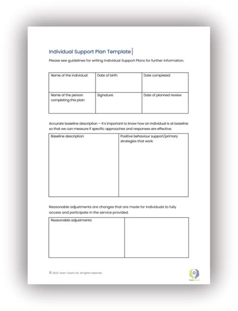 Lp Individual Support Plans Template And Guide