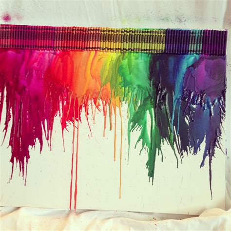 How To Make Melted Rainbow Crayon Art Artofit