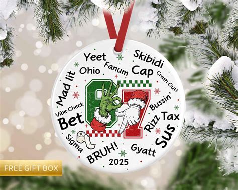 Custom Six Seven Ornament 67 Meme Ornament Gen Z Slang Teen Keepsake