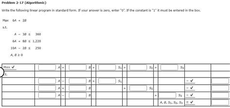 Problem 2 17 Algorithmic Write The Following Linear Program In Standard Form If Your Answer Is