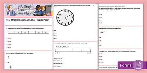 Year 4 Maths Reasoning Gl Style Practice Paper Twinkl