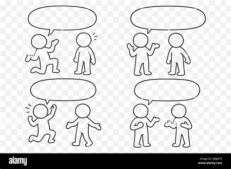 Editable Comic Strip Stick Figure Conversations And Reactions 4 Panel