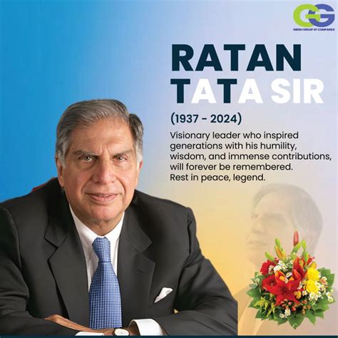 Heartfelt Condolences On The Passing Of Dr Ratan Tata Sir It Is With A
