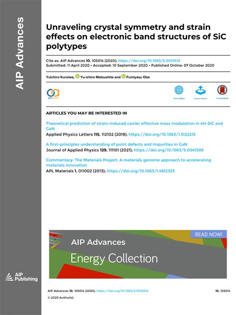 Pdf Unraveling Crystal Symmetry And Strain Effects On Electronic Band Structures Of Sic Polytypes