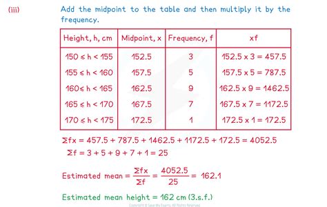 Frequency Tables Aqa A Level Maths Revision Notes 2017