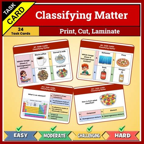 Task Cards 86a Classifying Matter By Markimatics Tpt