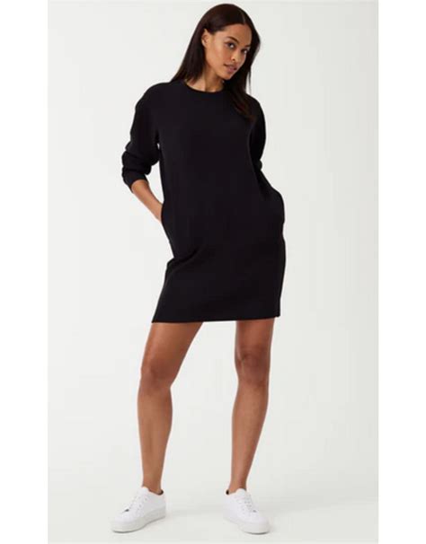 Spanx Crew Neck Black Dress Rhinestone Angel