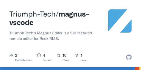 GitHub Triumph Tech Magnus Vscode Triumph Techs Magnus Editor Is A Full Featured Remote
