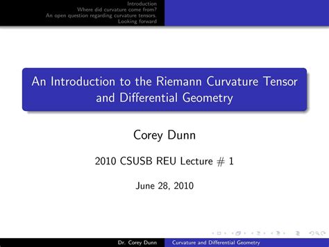 An Introduction To The Riemann Curvature Tensor And Differential