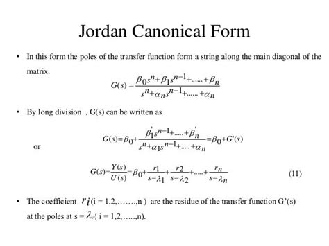 Conversion Of Transfer Function To Canonical State Variable Models