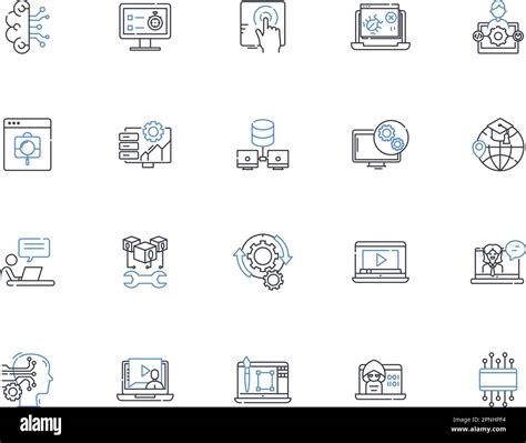 Search Optimization Line Icons Collection Seo Keywords Ranking Traffic Crawlability
