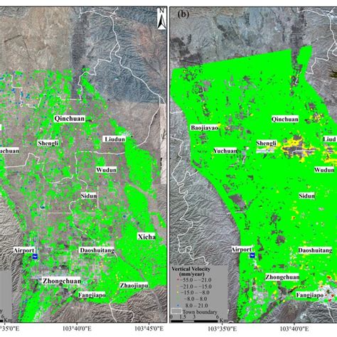 Insar Derived Average Velocity Map In The Vertical Direction Over The