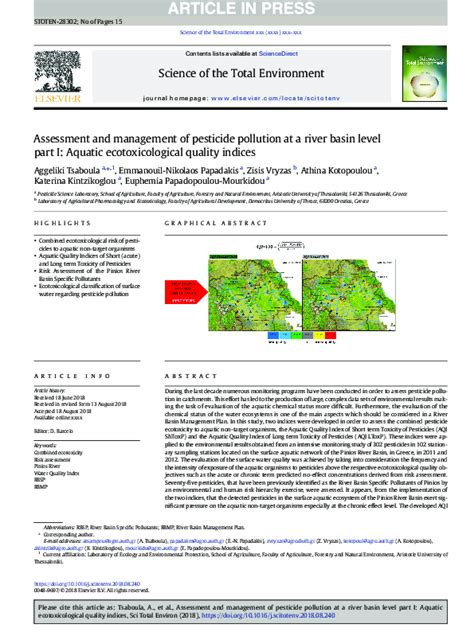 Pdf Assessment And Management Of Pesticide Pollution At A River Basin Level Part Ii