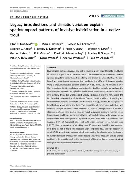 Pdf Legacy Introductions And Climatic Variation Explain