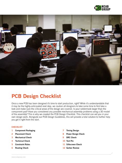 Ncab Pcb Design Checklist 210413 Pdf Printed Circuit Board