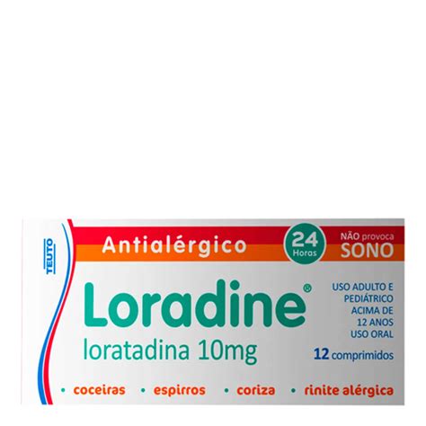 Loradine 10mg Teuto 12 Comprimidos Drogarias Pacheco