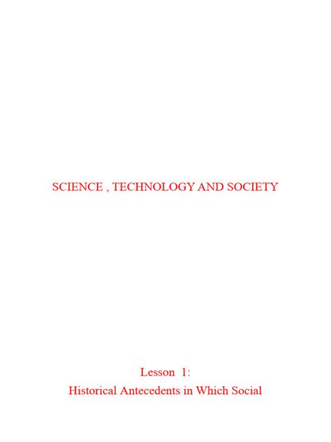 Sts Module Chapter 1 2 Pdf Science Scientific Revolution