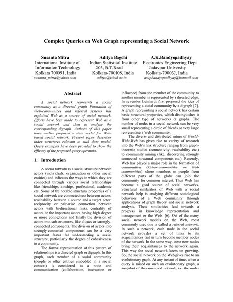 pdf complex queries on web graph representing a social network