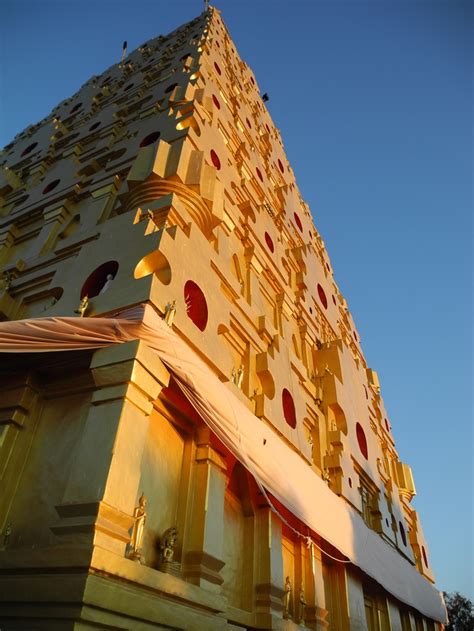 Beautifully Made Burmese Architectural Structures Pegoda Located On Thailand Side