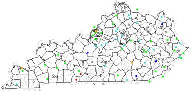 Map Of Kentucky Lakes Streams And Rivers