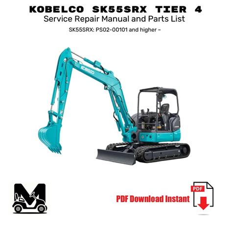 Kobelco Sk55srx Tier 4 Service Repair Manual And Parts List Pdf Digital