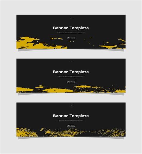 Premium Vector Collection Of Banner Templates With Yellow Grunge