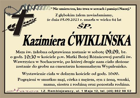 Kazimiera Ćwiklińska Haron Rembiejewscy Sochaczew