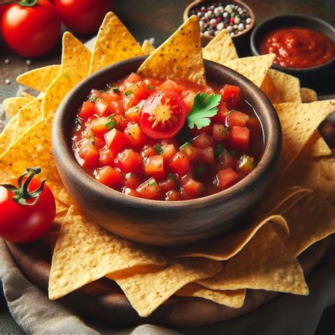 Premium Photo Mexican Nacho Chips And Salsa Sauce In A Wooden Bowl