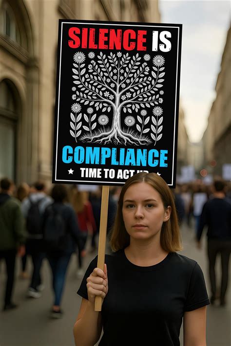 Silence Is Compliance Resist Protest Sign Anti Trump Political Activ