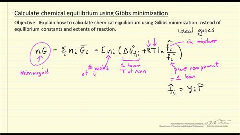 Calculate Chemical Equilibrium Using Gibbs Minimization Youtube