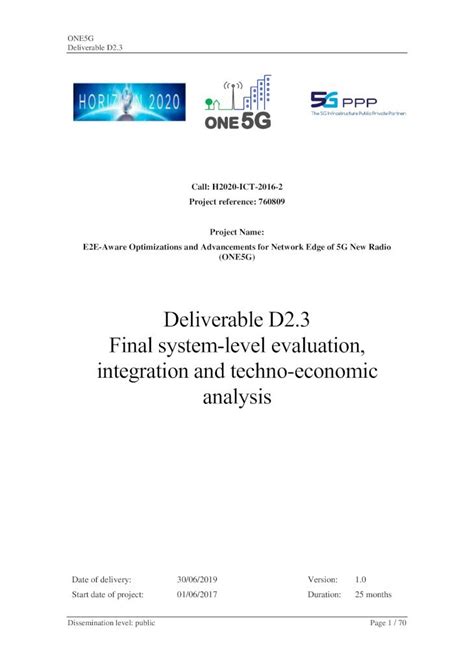 Pdf Deliverable D23 Final System Level Evaluation Integration And