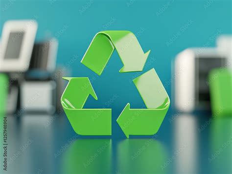 Old Electronic Devices With A Recycle Logo Embodying The Concept Of E