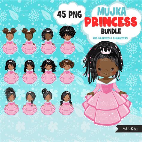 Princess Bundle Princess Png Pink Princess Clipart Birthday Bundle