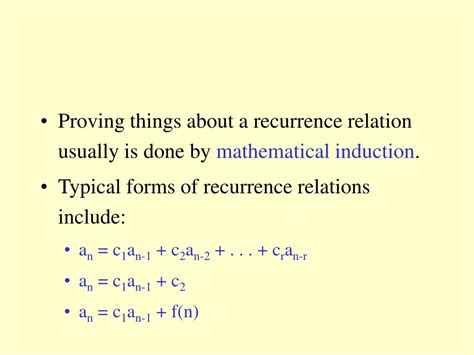 Ppt Recurrence Relations In Mathematics Powerpoint Presentation Free
