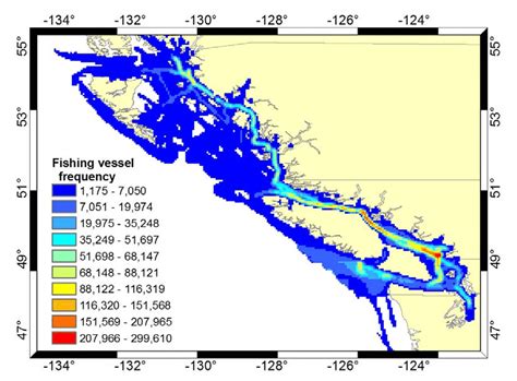 Relative Density Of Tanker Ship Activity In Bc Waters Download