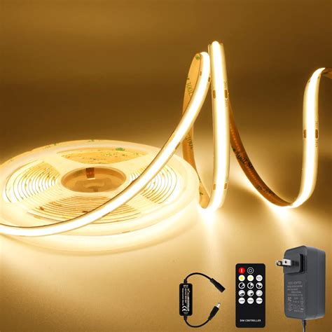 Axmotut Cob Tira De Luces Led Blanco Cálido Tiras Led De Alto Brillo