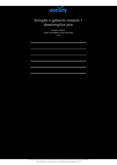 Docsity Solucao E Gabarito Modulo 1 Descomplica Pos Pdfcoffeecom